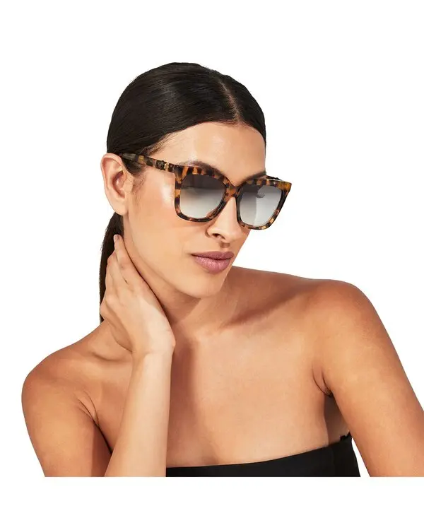 Kurt Geiger London KGL9008 53mm Square Cat Eye Sunglasses Havana Rainbow Mirror 00000000_zi_5b656271-98e5-4a87  main image 2