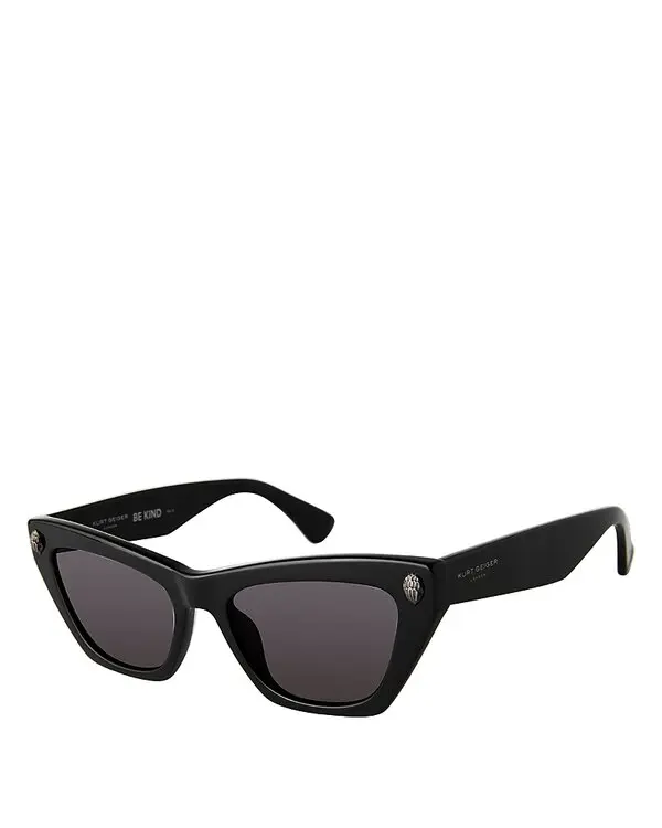 Kurt Geiger Cat Eye Sunglasses, 51mm - Black/gray Solid