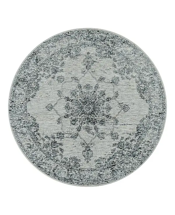 LIVABLISS Laila Laa-2301 Round Area Rug, 6'7 X 6'7 - Navy