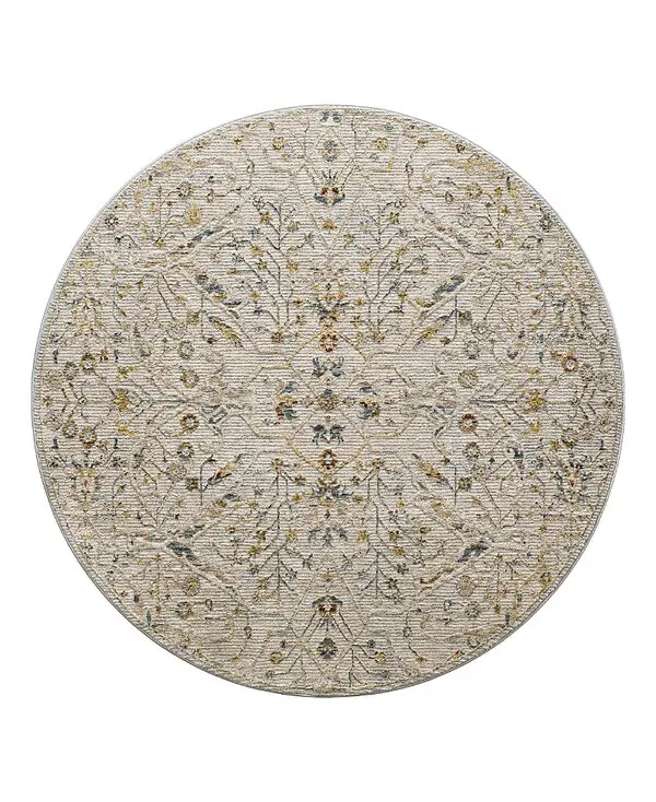 Livabliss Reina Ren-2300 Round Area Rug, 5'3 X 5'3 - Silver