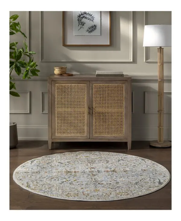 Livabliss Reina Ren-2300 Round Area Rug, 7'10 X 7'10