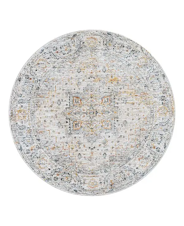 Livabliss Laila Laa-2312 Round Area Rug, 6'7 X 6'7 - Silver