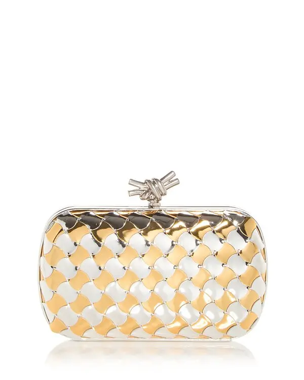 Bottega Veneta Wavy Metallic Knot Clutch