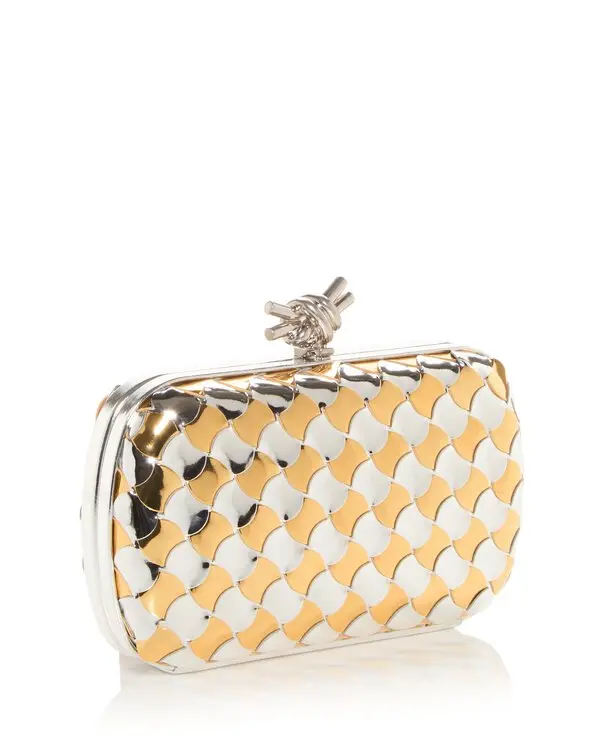 Bottega Veneta Wavy Metallic Knot Clutch