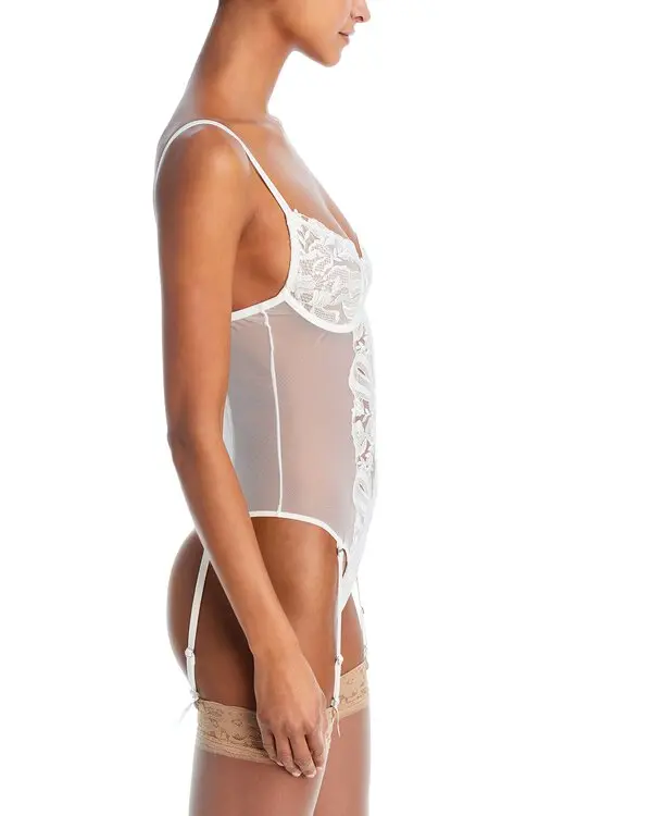 FLEUR DU MAL Lace & Mesh Bodysuit
