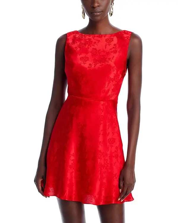 Aqua X Liat Baruch Silk Jacquard Mini Dress Exclusive In Red - 80% Off |  Editorialist