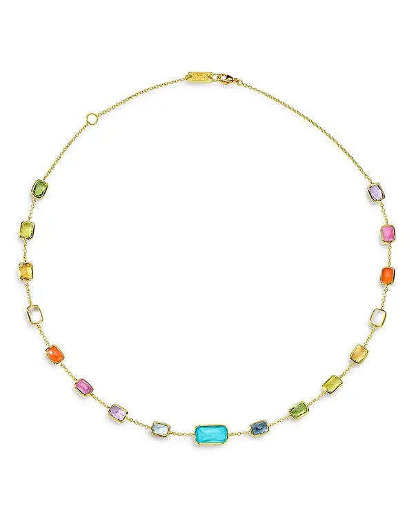 Ippolita 18k Yellow Gold Rock Candy Gemstone Link Collar Necklace - Multi