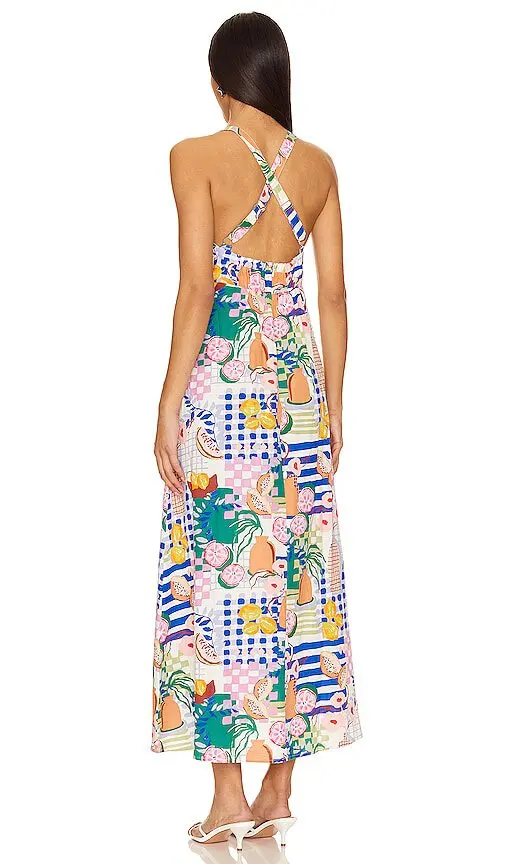Minkpink Al Fresco Midi Dress in Picnic Print - Size L