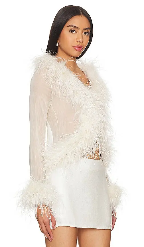 BUBISH Gigi Feather Blouse - Ivory