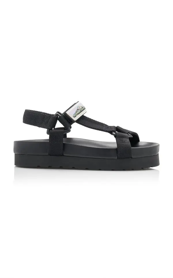 Bottega Veneta Trip Nylon Tech Slingback Sandals - Black