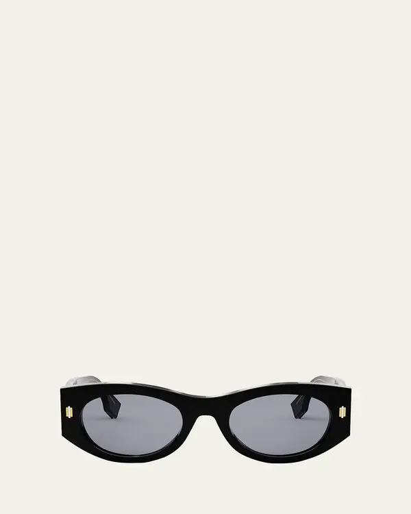 Fendi Roma Acetate Shield Sunglasses - Black