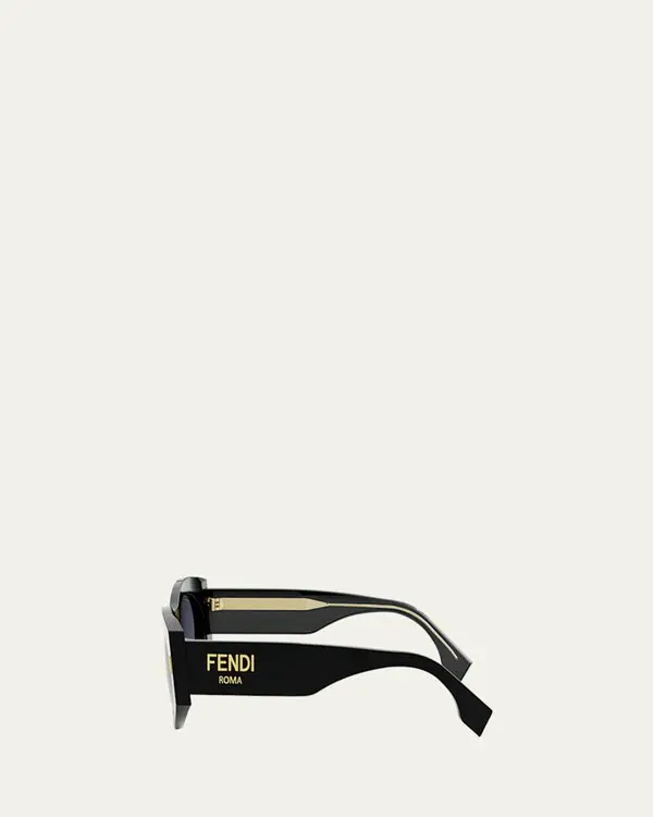 Fendi Roma Acetate Shield Sunglasses - Black