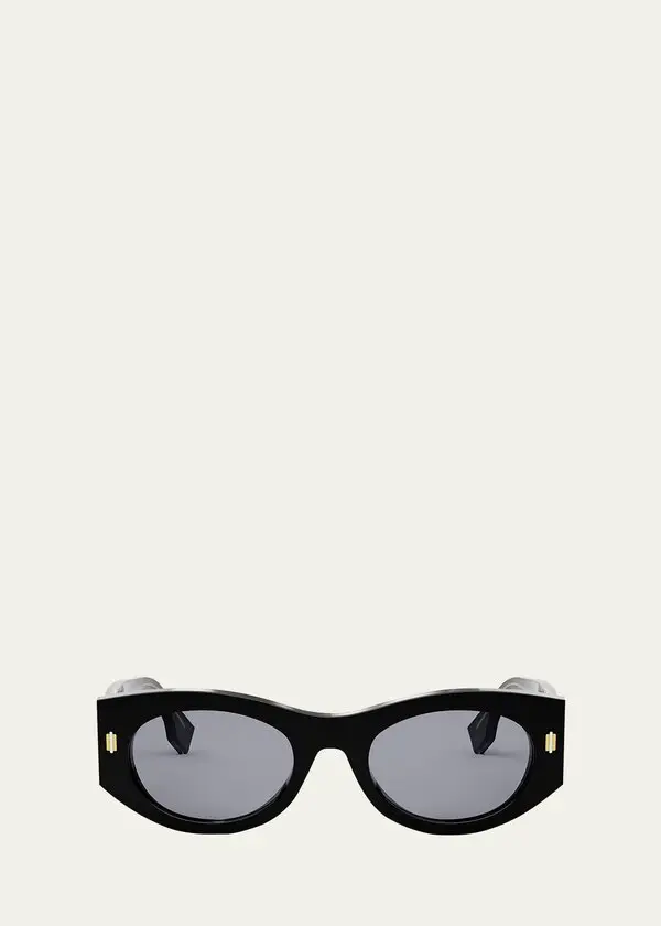 Fendi Roma Acetate Shield Sunglasses - Black