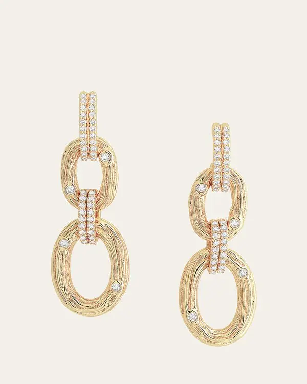 ANABEL ARAM JEWELRY Cubic Zirconia Chain Earrings - Gold