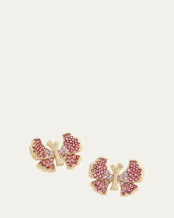 ANABEL ARAM JEWELRY Cubic Zirconia Butterfly Stud Earrings - Gold