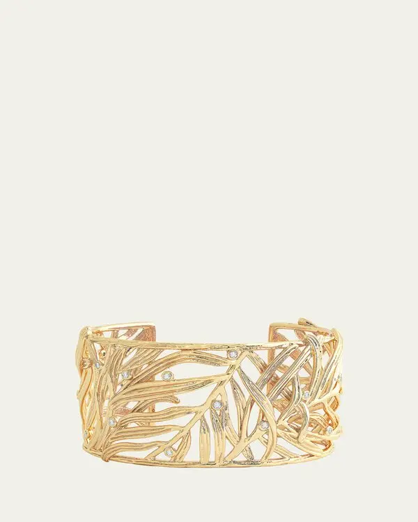 ANABEL ARAM JEWELRY Cubic Zirconia Palm Cuff Bracelet - Gold
