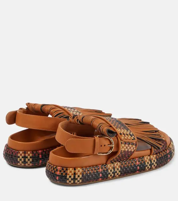 Ulla Johnson Fringed Woven Leather Sandals