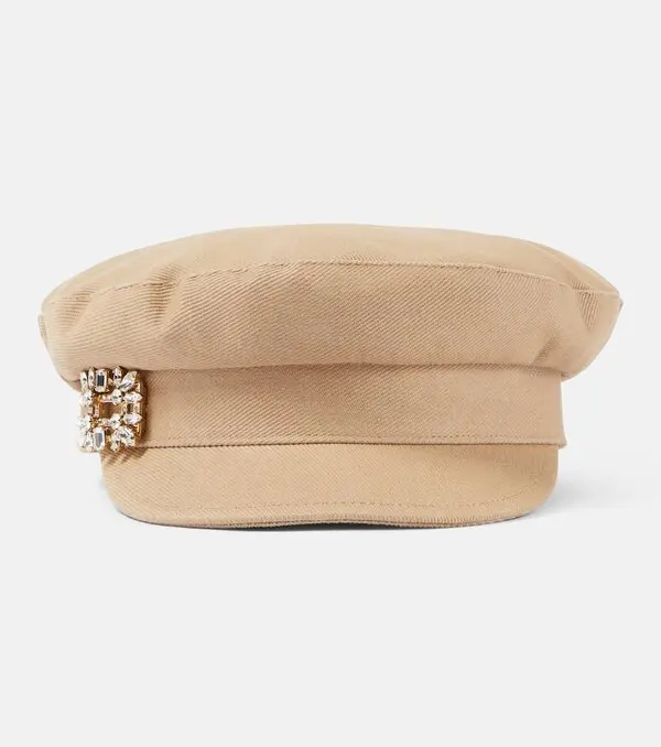 ROGER VIVIER Broche Vivier Newsboy Cap - Beige
