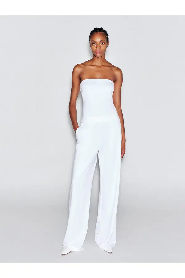 Rosetta Getty Pull On Straight Leg Trousers - White