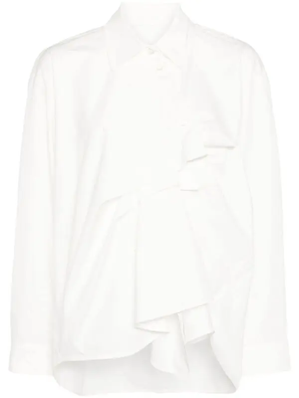 JNBY Gathered Detail Cotton Blouse - White