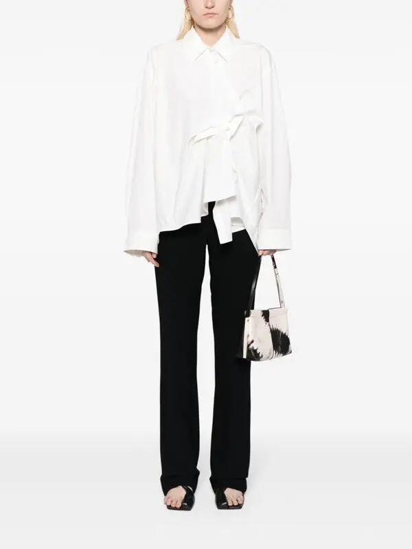 JNBY Gathered Detail Cotton Blouse - White