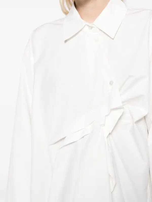 JNBY Gathered Detail Cotton Blouse - White