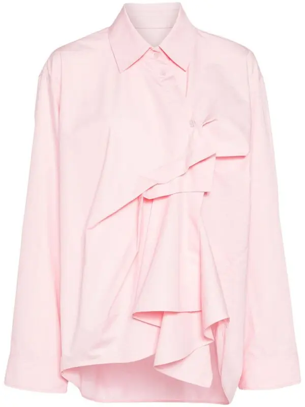 JNBY Gathered-detail Cotton Blouse - Pink