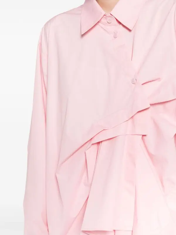 JNBY Gathered-detail Cotton Blouse - Pink