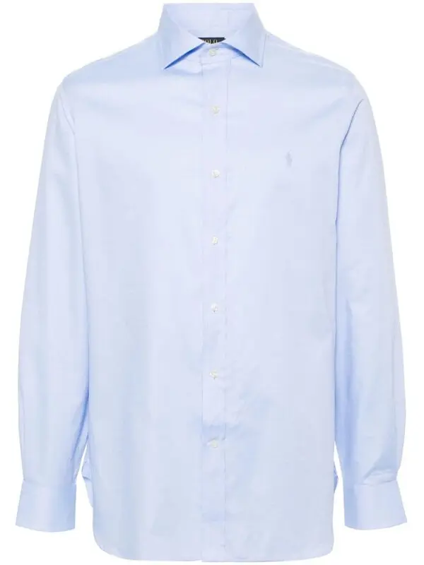 Polo Ralph Lauren Polo-pony-embroidery Cotton Shirt - Blue