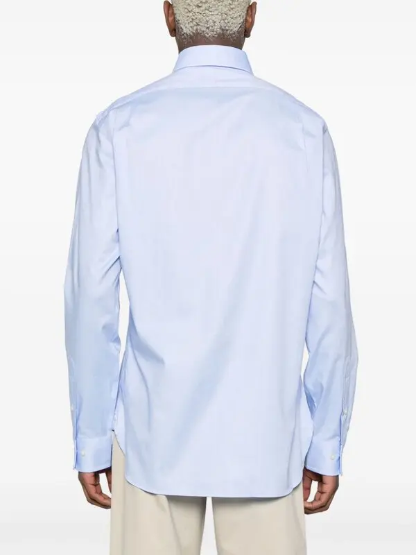 Polo Ralph Lauren Polo-pony-embroidery Cotton Shirt - Blue