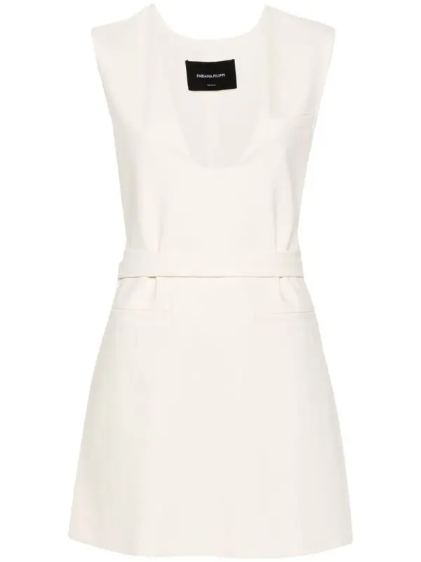 Fabiana Filippi Belted-waist Dress - Neutrals