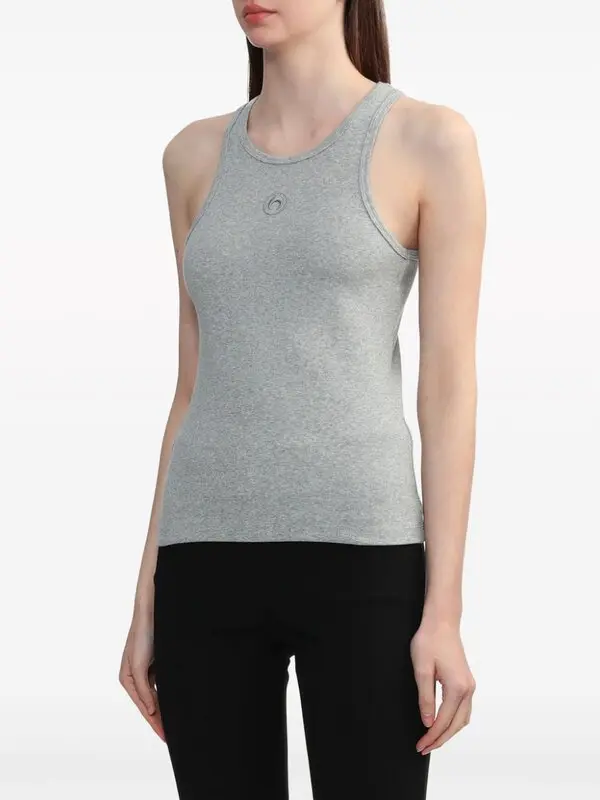 MARINE SERRE Crescent Moon Embroidered Ribbed Tank Top