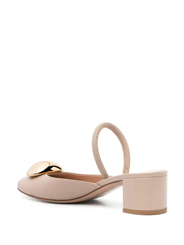 GIANVITO ROSSI 45mm Sphera Slingback Mules - Neutrals