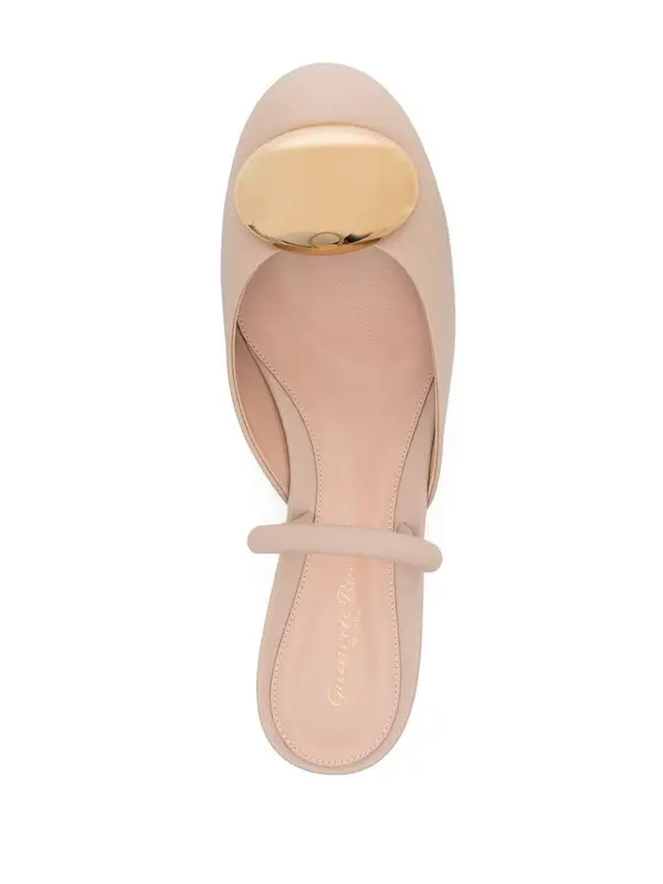GIANVITO ROSSI 45mm Sphera Slingback Mules - Neutrals