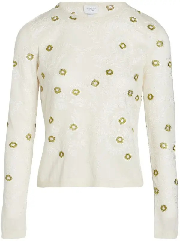 Giambattista Valli Floral-embroidered Jumper - White