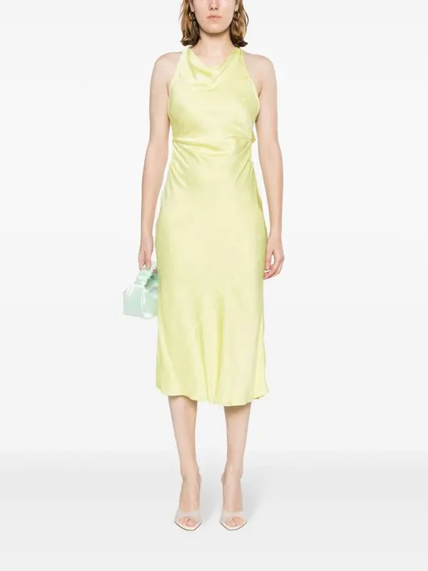 FORTE_FORTE Star-jacquard Satin Midi Dress