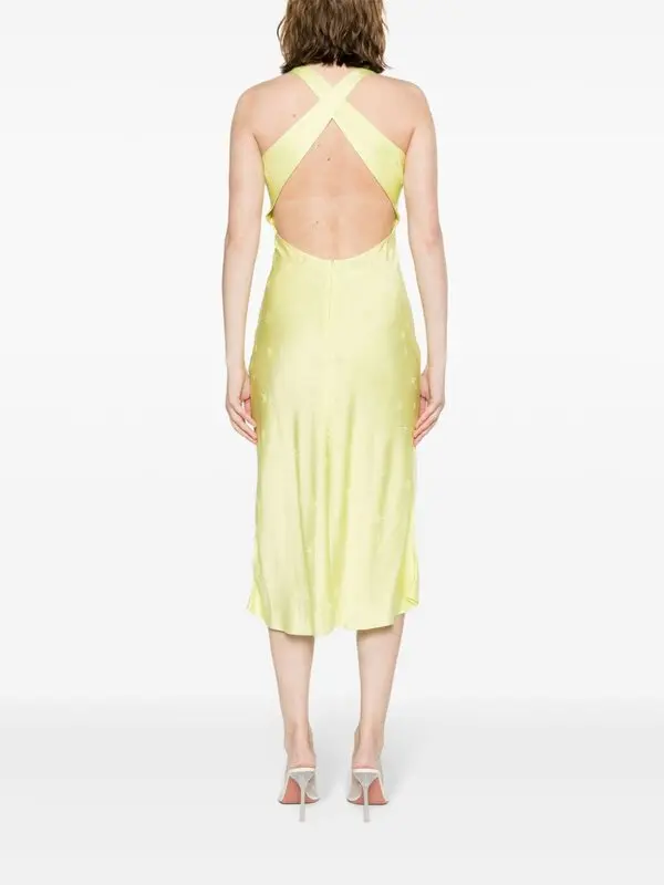 FORTE_FORTE Star-jacquard Satin Midi Dress