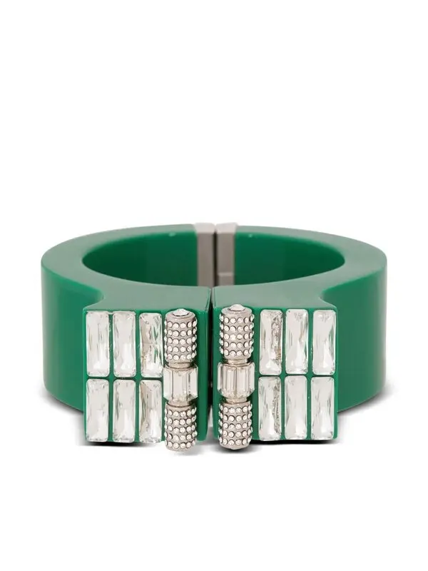 Balmain Rhinestone-embellished Bracelet - Green