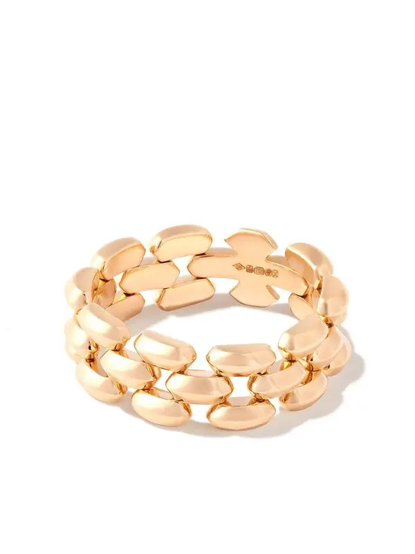 Lizzie Mandler 18kt Yellow Cleo Link Ring - Gold