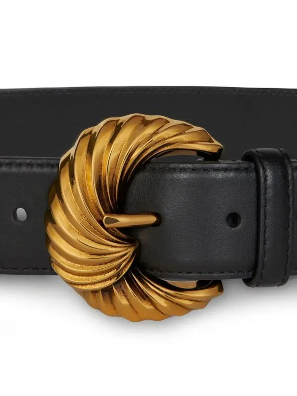 Etro Embossed-buckle Leather Belt