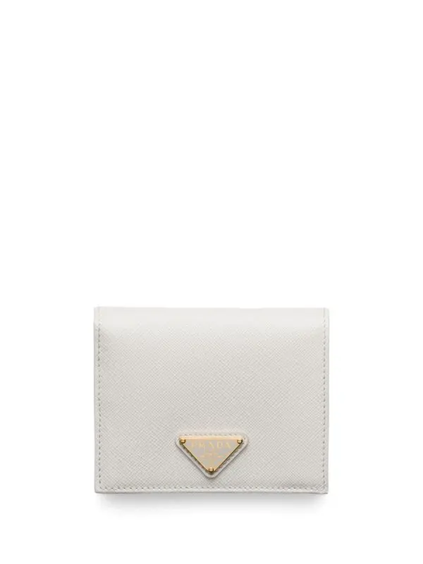 Prada Small Saffiano Leather Bi-fold Wallet - White