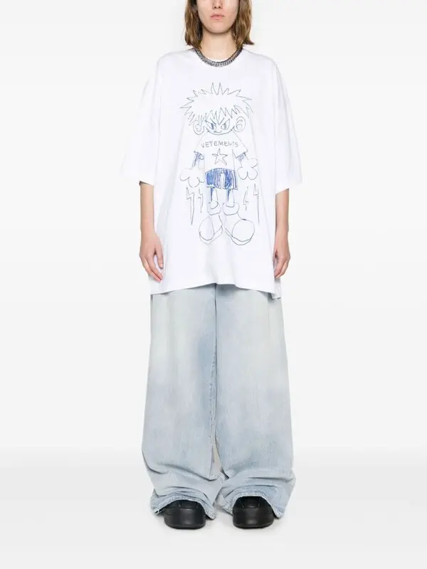 Vetements Illustration-Print T-Shirt In White - 48% Off | Editorialist