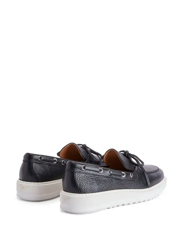 GIUSEPPE ZANOTTI Alfred Grained-leather Boat Shoes