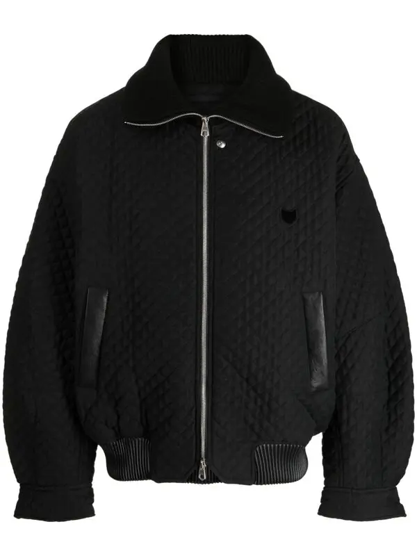 SONGZIO Quilted Zip-up Bomber Jacket