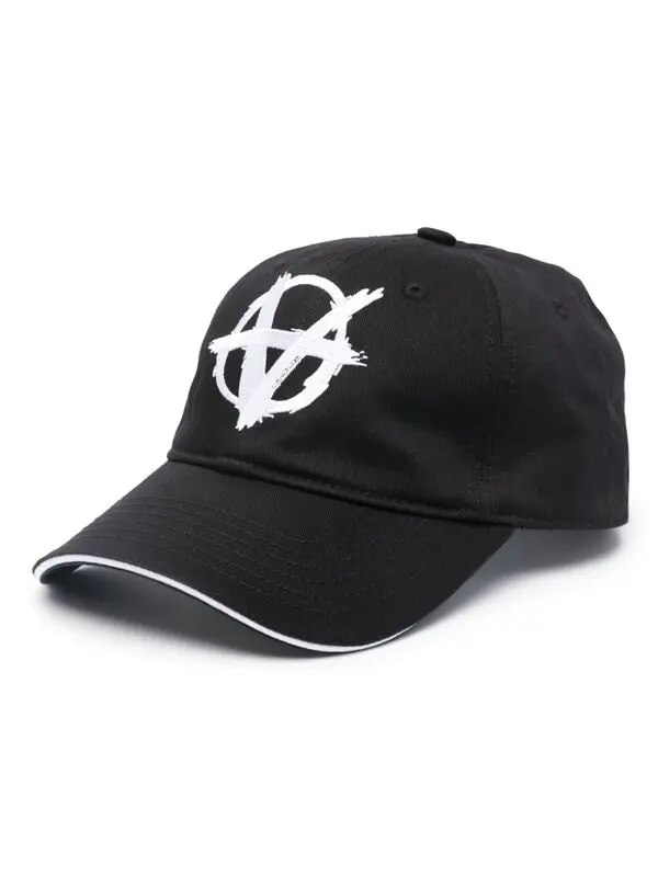 Vetements Logo-embroidered Cotton Cap - Black