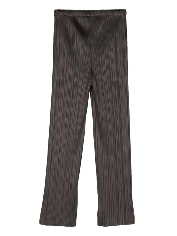 Issey Miyake January Plissé Straight-leg Trousers - Grey