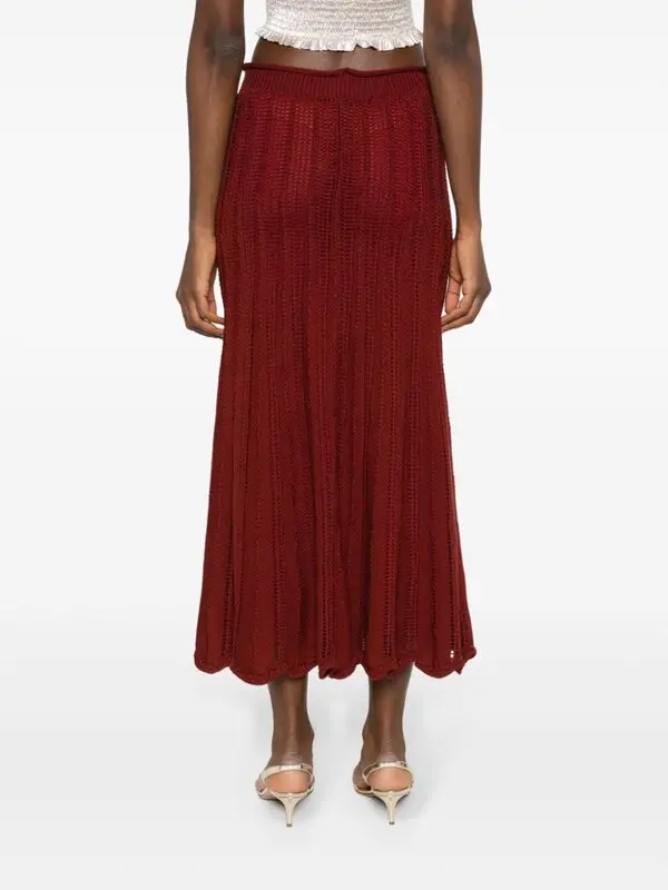 FORTE_FORTE Cotton Open-knit Skirt
