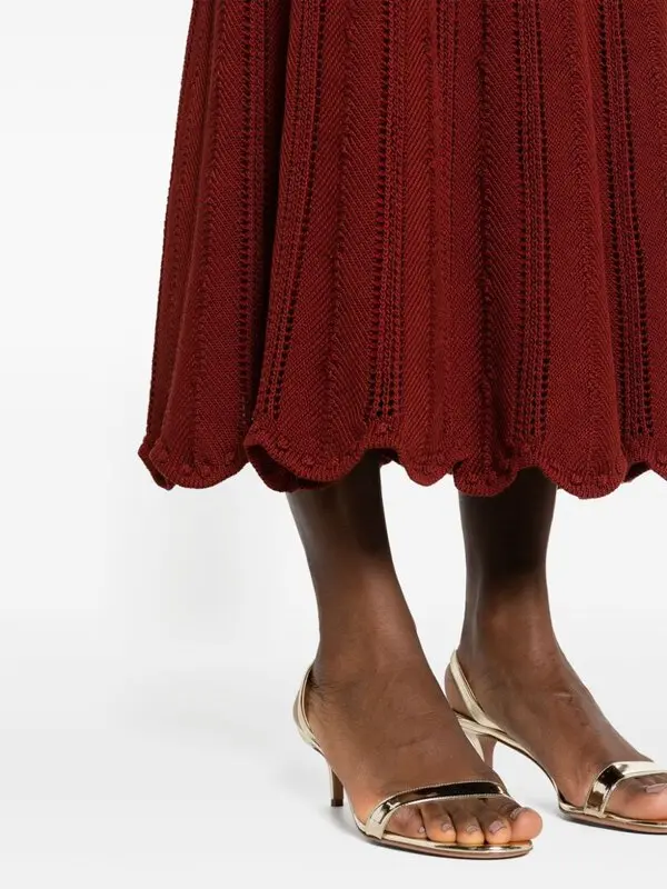 FORTE_FORTE Cotton Open-knit Skirt