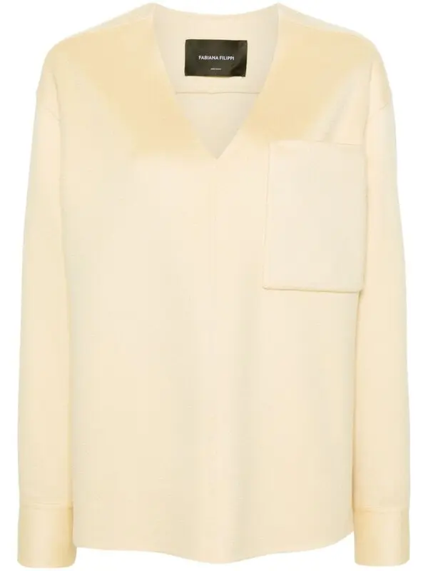 Fabiana Filippi V-neck Cashmere Jumper - Yellow