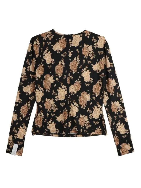 Rokh Rose Print Long-sleeve T-shirt